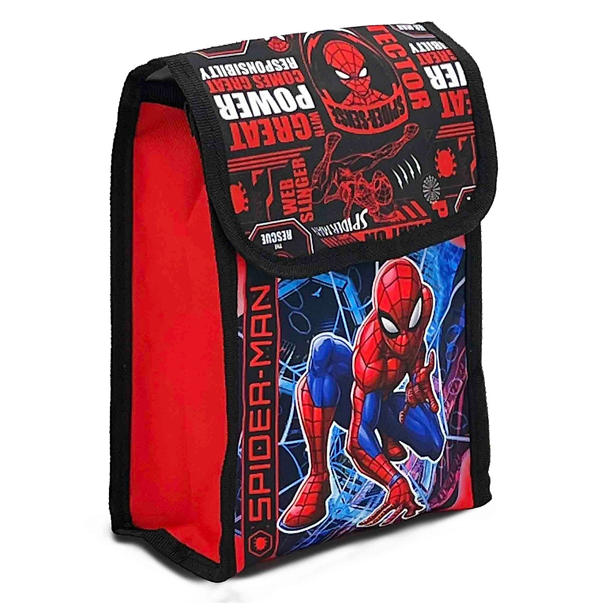 DIBSIES Personalized Spider Superhero Backpack, Lunch Bag, Carabiner Clip, and Character Keychain