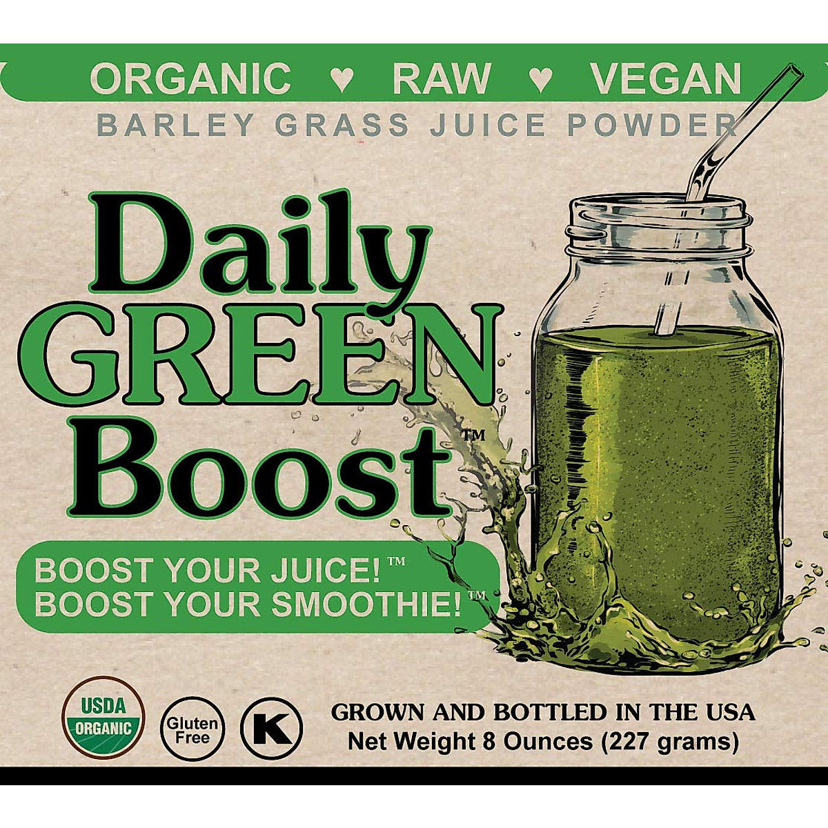 Daily Green Boost 8oz Organic Raw Vegan GF USA