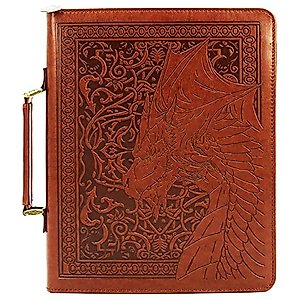 CASEMATIX Book Cover Sleeve for 11" TTRPG Rulebooks - Protective Large Book Cover for TRPG Books up to 11" x 8.5" x 1" with Built-in Bookmark and Pen Loops Compatible with DND Books & More