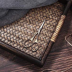 HITOPTY Small Embroidery Scissors, 3.9in Stainless Steel Sharp Craft Shears for Sewing, Art Work, Threading, Needlework Small Projects