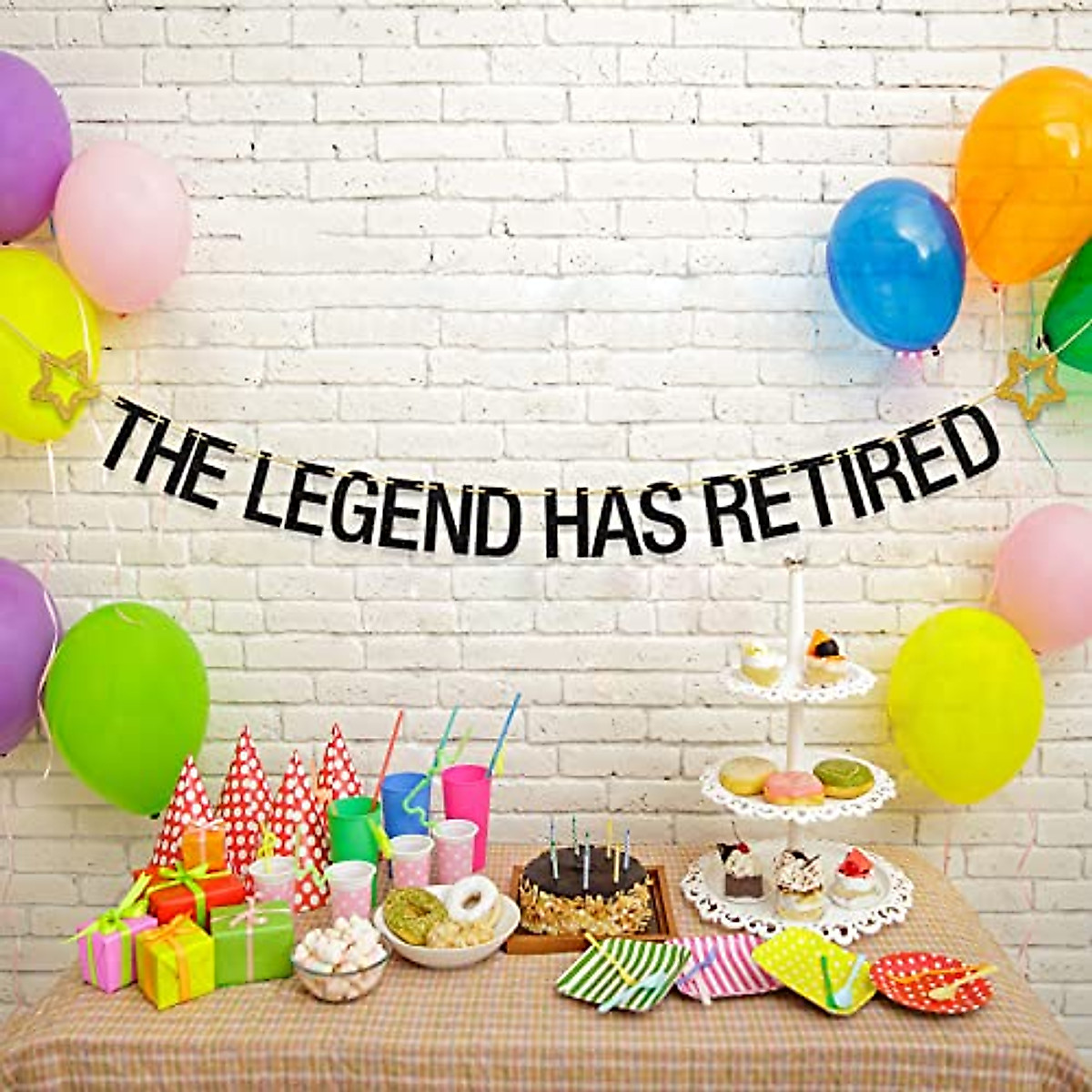 T-minimalist The Legend Has Retired Banner, Glitter Happy Retirement Party Decorations Favors, Welcome Back / Celebrate Decors Supplies, Time to Relax Theme Bunting Banner, Black, 11.7 Feet