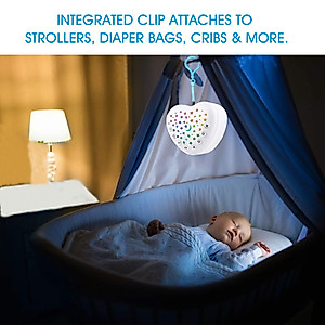 BEREST A13 White Noise Machine & Baby Sleep Soother with 15 Soothing Sounds & Projector Star Night Light, Cry Sensor, Rechargeable Lithium Battery, Portable for Baby, Toddlers, Attaches to Crib