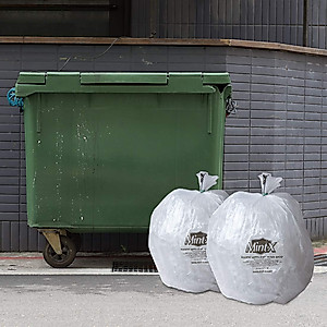 Mint-X Rodent Repellent Trash Bags, 1.3 Mil, Flat Seal, 58" Height x 38" Length, Clear (Pack of 100) (MX3858XHC)