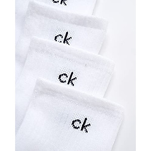 Calvin Klein Men's Socks - Cushioned Above Ankle Athletic Mini-Crew Socks (6 Pack), Size 7-12, White