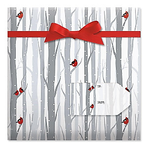 Current Forest Friends Silver Christmas Rolled Wrapping Paper - Premium Jumbo 23-Inch x 32-Foot Gift Wrap Roll, 61 Square Feet Total