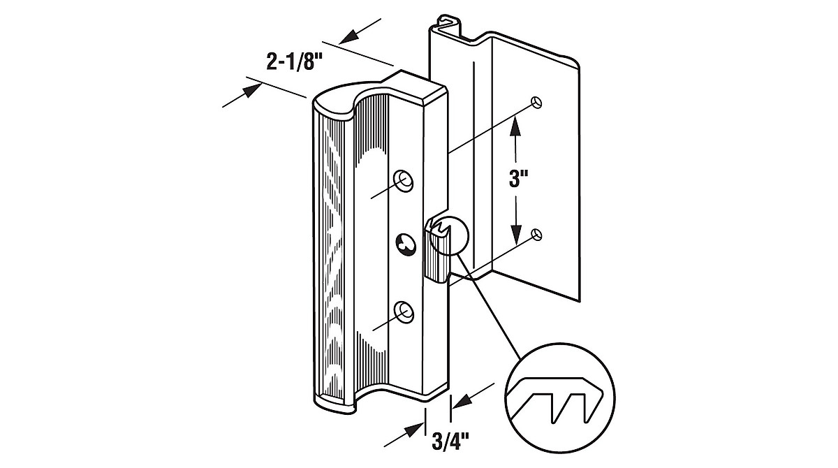 Prime-Line Aluminum Patio Door Handle - Versatile & Durable