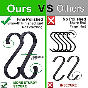 GAViA S Hooks, S Shaped Hooks, Matte Black S Hooks Heavy Duty for Hanging Pots and Pans, Plants, Coffee Cups, Coats, Bags, Towels in Kitchen, Bedroom, Office, Garden, Bathroom, 10 Pack