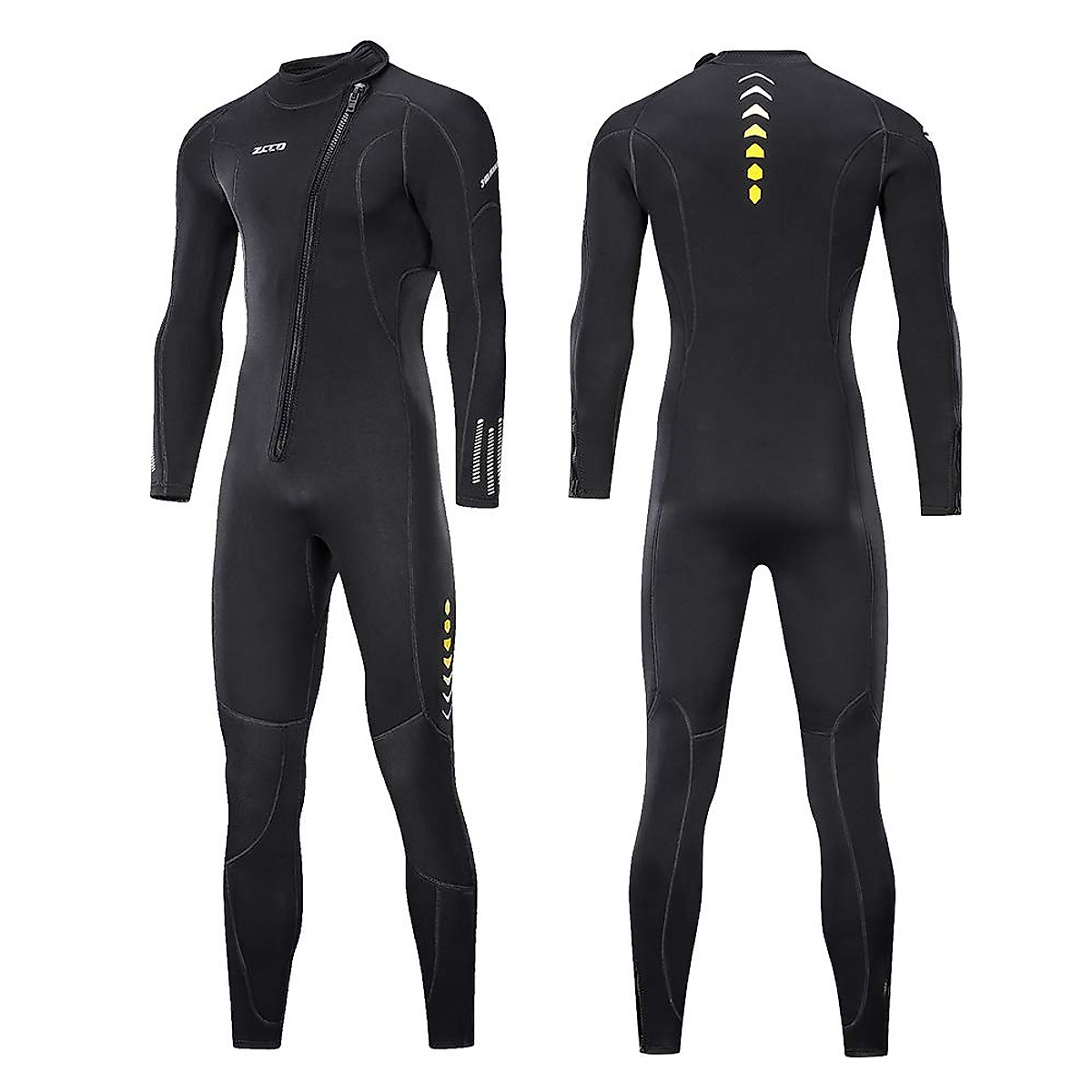 Ultra Stretch 3mm Neoprene Wetsuit, Front Zip Full Body Diving suit, one piece for men & Women-Snorkeling, Scuba Diving Swimming, Surfing