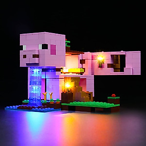 Xunsan LED Light Kit for Lego Minecraft The Pig House 21170 Building Blocks, Lighting Kit Designed for Lego 21170 Set, Standard Version - NOT Included Lego Model