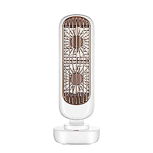 ROPALIA Vintage Mini Fan for Desk Bedroom -Personal Tower Fan with 2 Blades Powerful for Cooling Office Room -Portable USB Rechargeable -Retro Tower Design Low Noise Quiet