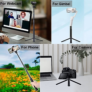 JCWINY 30" Tall Webcam Stand Tripod Extendable Desktop Tabletop Webcam Tripod Web Camera Mount Aluminum Desk Tripod Stand for Logitech Brio Webcam C925e C922x C930e C922 C930 C920 C615 iPhone Camera