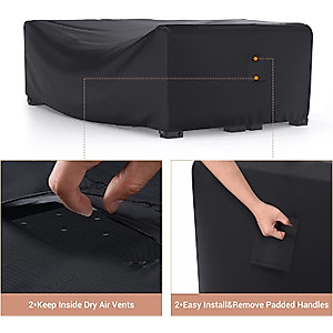 Patio Furniture Set Cover Waterproof, Mrrihand Outdoor Sectional Sofa Set Cover Heavy Duty 600D Table and Chair Set Cover 78" L× 62" W× 30" H