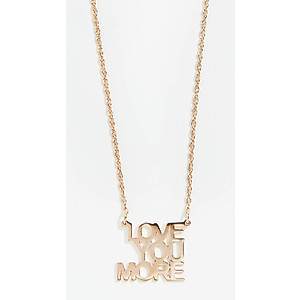 Jennifer Zeuner Jewelry Women's Love You More Mini Necklace and Love You More Mini Pendant, Gold, One Size