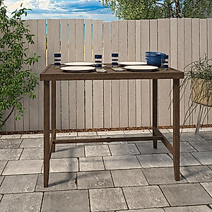 COSCO Outdoor Furniture, Patio Bar Table, Steel, Dark Brown