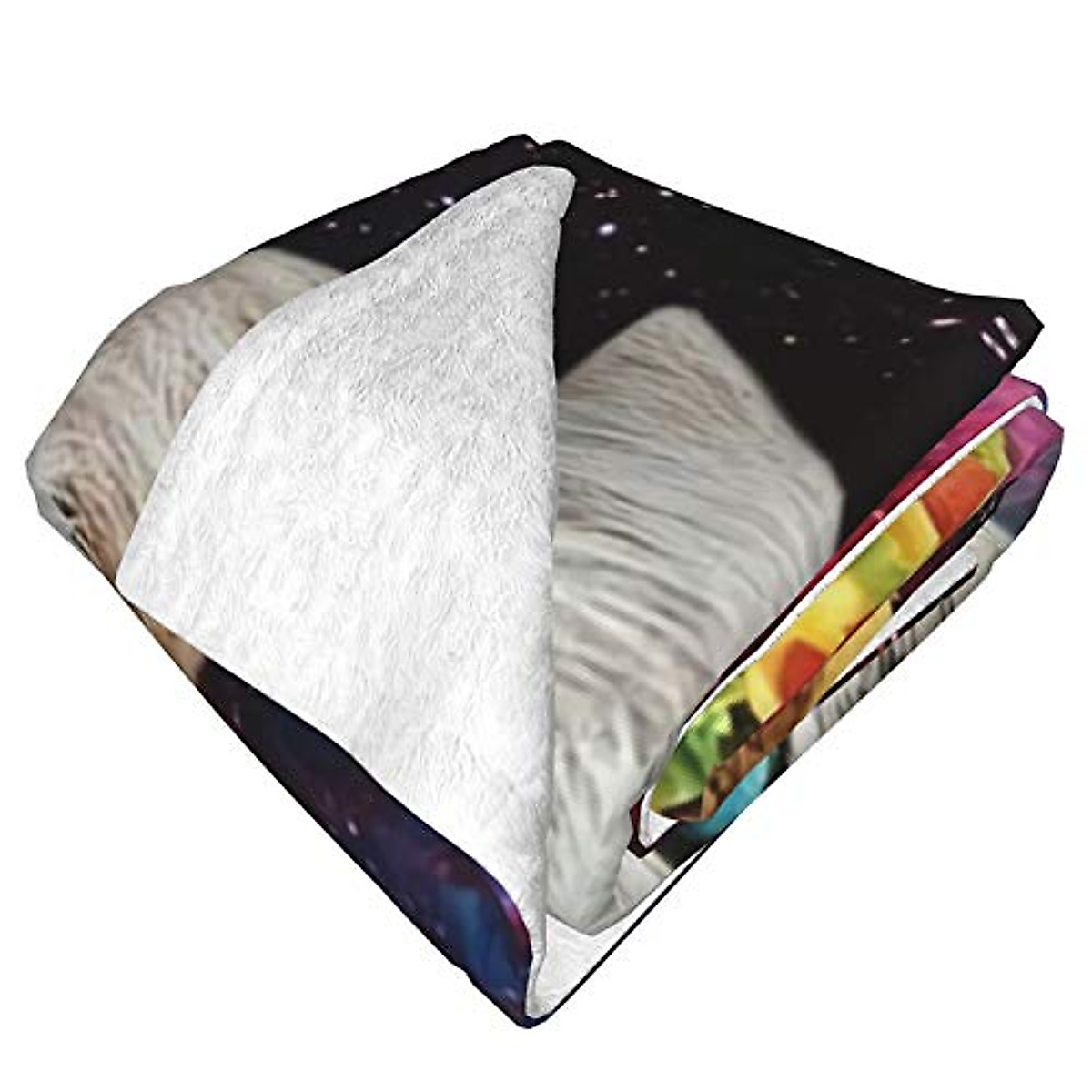 JASMODER Galaxy Space Cat Taco Pizza Throw Blanket Warm Ultra-Soft Micro Fleece Blanket for Bed Couch Living Room