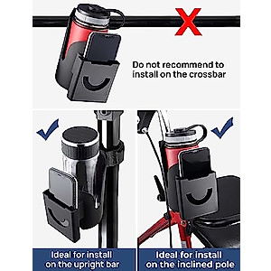 JOYTUTUS Cup Holder for Wheelchair, 2 in 1 Water Bottle Holder and Phone Bracket, Universal Drink Cup Holder for Walker, Rollator, Stroller, Scooter