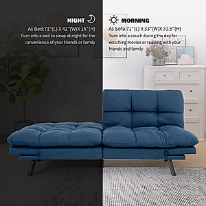 Hcore Bed, Memory Foam Sleeper Sofa,Futon Couch Sofabed, Blue