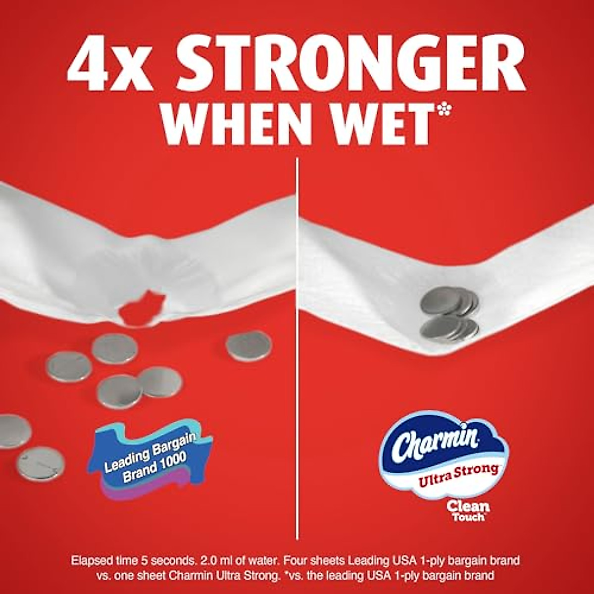 Charmin Toilet Paper Ultra Strong Clean Touch, 24 Family Mega Rolls = 120 Regular Rolls (Packaging May Vary), Bulk Toilet Paper, Household Essentials