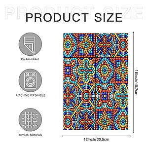 Double-sided garden flag Mexican Talavera Ceramic Tile Pattern Ethnic Folk Outdoor Flag Garden Flag Yard Outdoor Decoration （12×18in）.