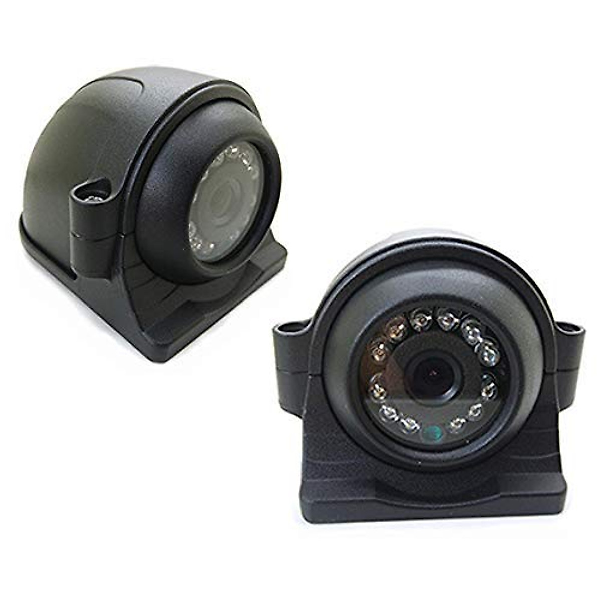 Vehicle Backup Side View Camera 12V/24V 12 LED IR Night Vision 4 Pin Reverse Rear View Camera Waterproof IP68 with 5m Video Cable for Truck Bus Trailer RV 5th Wheel Heavy Duty