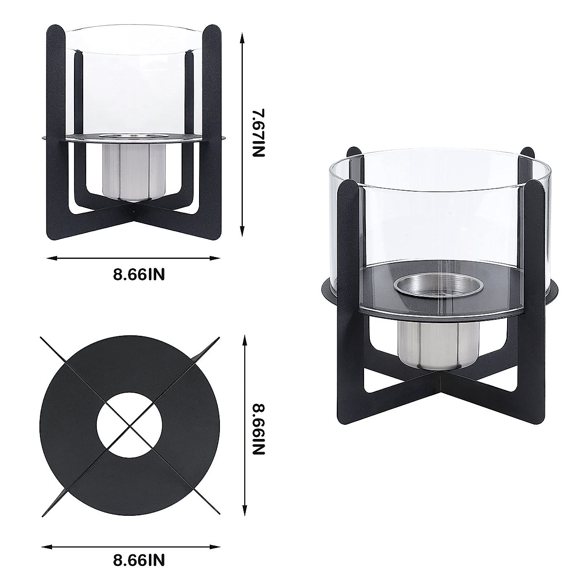 BRIAN & DANY Tabletop Portable Ethanol Fireplace, Indoor Clean-Burning Ventless Firepit
