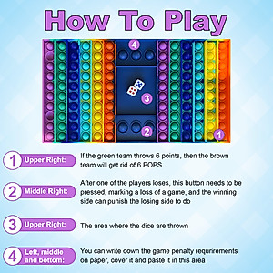 Pop Fidget Toys Pop It Games Rainbow Squishy Bubble Sensory Chess Board Game