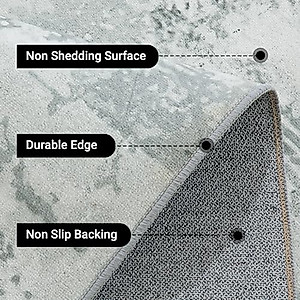 BALAPET 10x14 ft Modern Abstract Area Rug for Living Room Bedroom, Large Machine Washable Floor Carpet with Non-Slip Backing for Indoor Office Dining Room, Boho Home Deco Non-Shedding, Grey