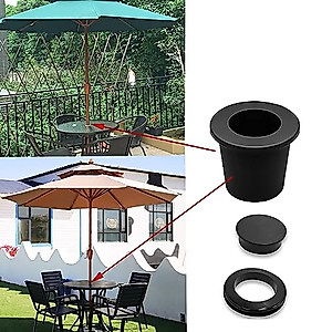 QRWT Silicone Patio Table Umbrella Cone Wedge Umbrella Hole Ring Plug and Cap Set for 2 to 2.5 Inch Yard Garden Patio Table Hole and 1.5 Inch Umbrella Pole Adapter Accessories