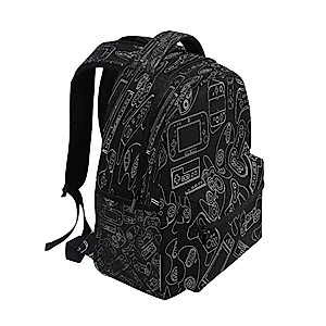 MNSRUU Gamepad School Backpack for Kid 5-12 yrs,Game Controller Backpack Boy School Bag
