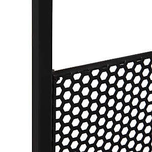 Kate and Laurel Galen Accent Side Table and Magazine Rack with Natural Wood Top and Black Metal Base