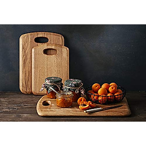 RYBA Hanging Wooden Chopping Board - Premium Solid Oak Wood - Great for Chopping and Serving Appetiser - Alternative Stylish Wooden Cheese Board – Oak Cutting Board with Hanging Hole (11x7,9x0,8")