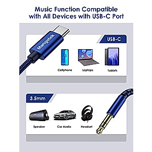 Mangotek Type C Aux Cord for Android, Braided USB C to Aux 3.5mm Audio Jack Cable Phone to Car Male Auxiliary Adapter USB C Aux Cord for Samsung Galaxy s21 s20 fe 5g Huawei Google Pixel iPad Pro-6FT