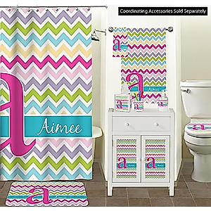 RNK Shops Colorful Chevron Waste Basket - Single Sided (White) (Personalized)