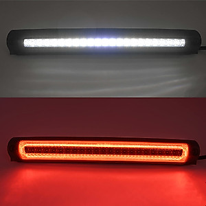 NSLUMO Led Third Brake Light Replacement for 1997-2003 F150 F250 2000-2005 F'ord Excursion Euro Smoked Lens Red LED Strobe 3rd Brake Center High Mount Stop Lamp White Cargo Light Kit OEM FO2890102