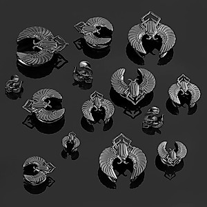 LADEMAYH 2Pcs 1 inch Gauges for Ears, Cool Black 25mm Gauges for Ears, Scarab Design 1 inch Plugs for Ears Surgical Steel Saddle Plugs Tunnels Ear Gauges Earrings