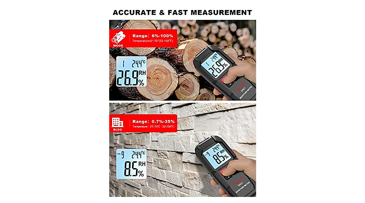 QLUUE Digital Moisture Meter - Accurate & Versatile