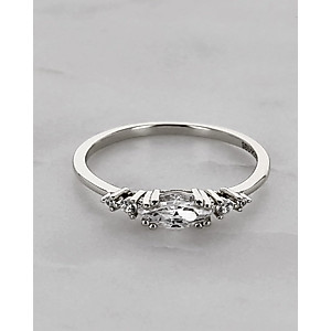 Milla 925 Sterling Silver Stackable CZ Cluster Ring for Women | AAAAA Cubic Zirconia, Hypoallergenic, Tarnish Resistant, Comfort Fit (Sterling Silver, Size 7)