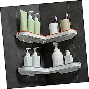 OSALADI Corner Shelf Sink Drain Rack Sink Storage Rack Wall Coner Shelf Draining Wall Shelf Bathroom Wall Shelf Bathroom Wall-Mount Rack Commodity Shelf Bathroom Finishing Rack Pp 1pc