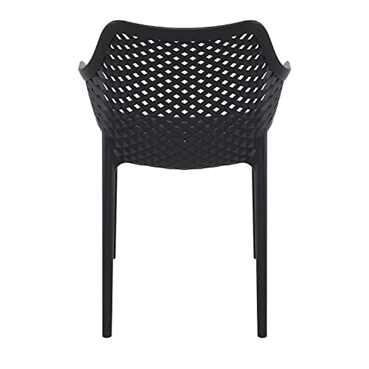 Compamia Air XL Outdoor Patio Dining Arm Chair in Black (Set of 2)