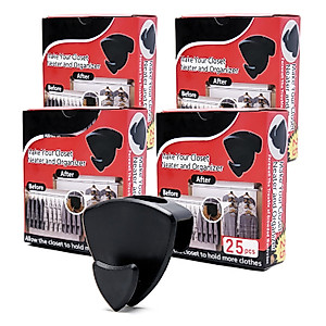 Generic Hanger Extender Hooks - Hangers Space Saving -Space Hooks Hangers as seen on tv (Black, 100 Pack)