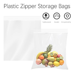 15 Pcs 20'' x 28'' Plastic Zipper Storage Bags Extra Large Plastic Bags 3.1 mil Clear Reclosable Storage Bags for storage