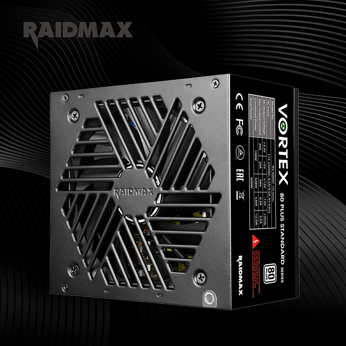 RAIDMAX V Series 800watts 80 Plus Certified Power Supply ATX 12V v2.3 / EPS 12V 120mm Quiet Fan Compatiable with nVidia GeForce and AMD Radeon (800ACV)
