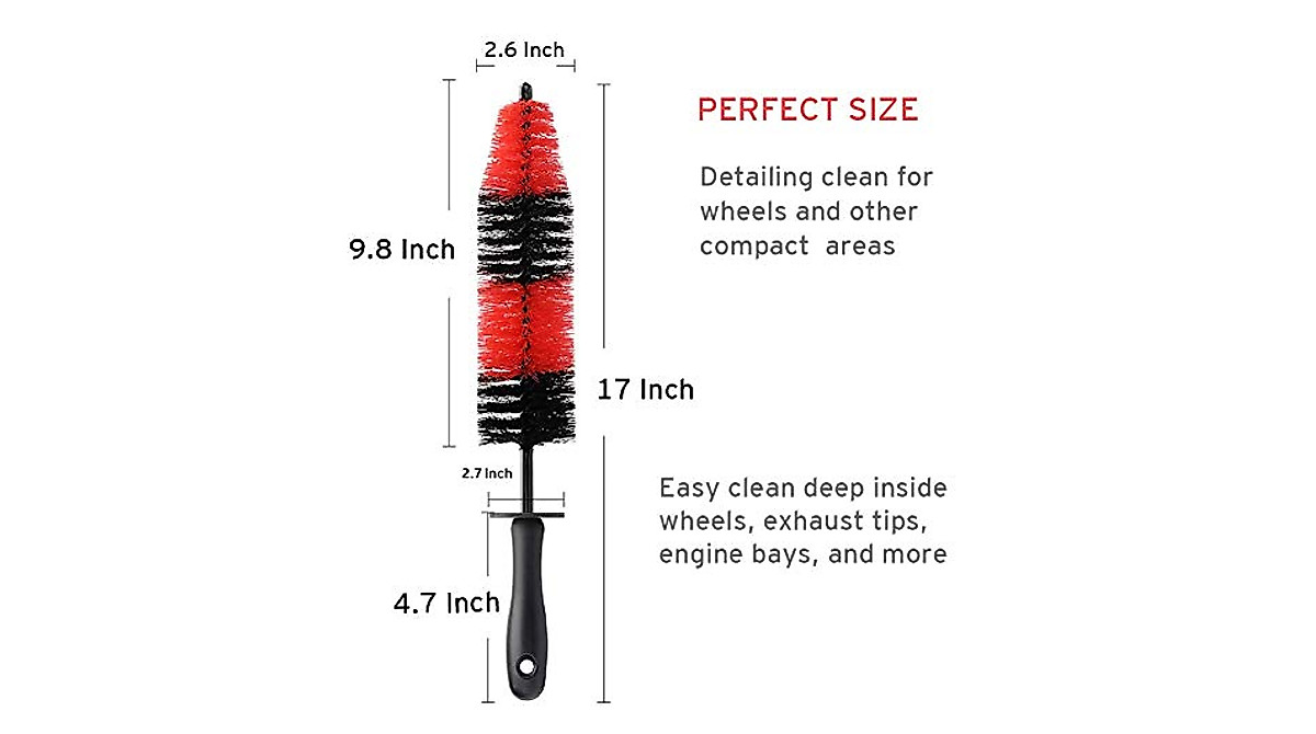 Fitosy Wheel Rim Brush, Soft Bristle Long Master Car Wheel Brush Rim ...