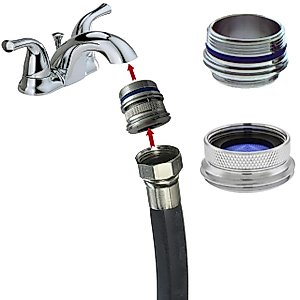 Neoperl Cache to Hose Faucet Adapter - Convert Hidden Aerator to Take 3/4" Male for Kitchen Appliances - Solid Brass, Chrome Plated