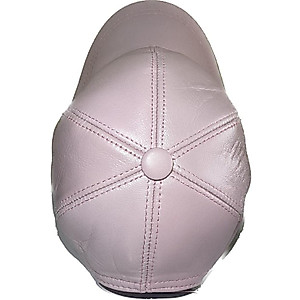 Leather Hat Adjustable Men's Genuine Leather Plain Baseball Cap for Outdoor Sports Hat Classic Referee Cap Pink