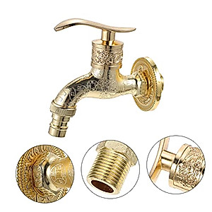 Faucet, 2 Pcs Antique Faucet Faucets for Bath Sinks Bathtub Faucet Wall Mount Bathtub Faucet Wall Mounted Water Bathroom Vanity Faucets Cold Sink Faucet Retro Kitchen Faucet V-intage Faucet (Color :