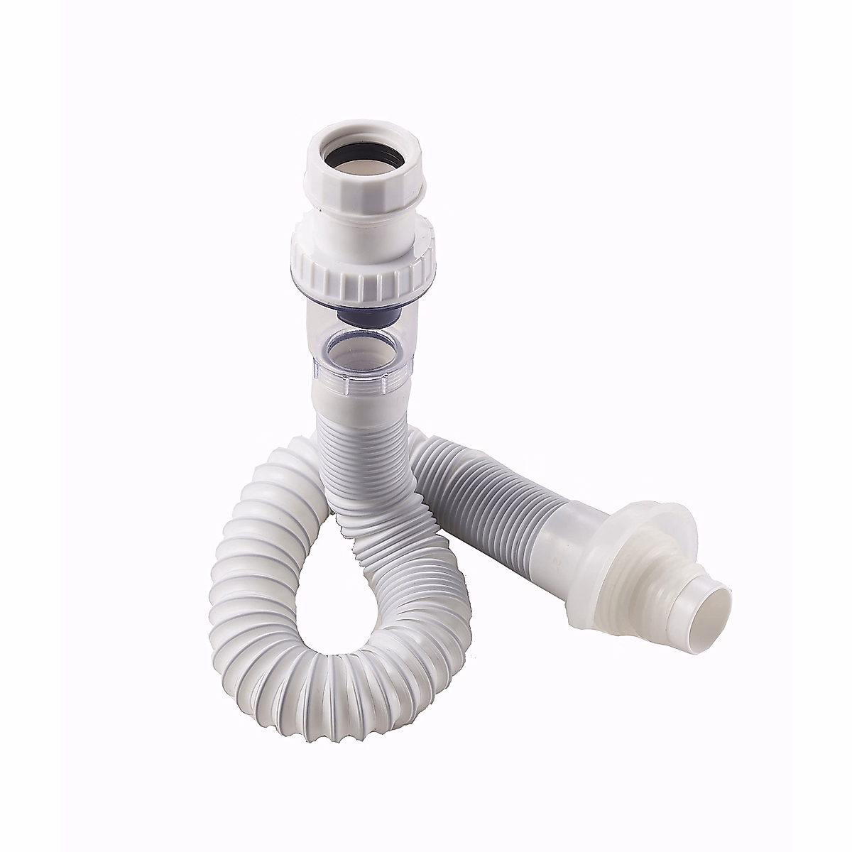 Leirsdam 1-1/4" Expandable Flexible Universal Drain, Odor Resistant Universal Washbasin S Tube Sink Drain Tube P Trap Tube, White