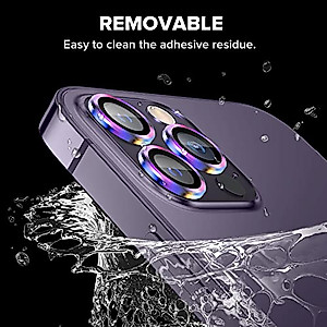 Goton [3+3] for iPhone 14 Pro Max (6.7") iPhone 14 Pro (6.1") 2022 Camera Lens Protector, 9H Tempered Glass Film Anti Scrach Metal Individual Ring Cover Accessories for iPhone 14 Pro Max / 14 Pro