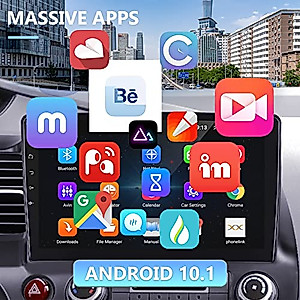 Android Car Stereo for Honda Civic 2006 2007 2008 2009 2010 2011 with WiFi GPS Navigation 10.1" HD Touchscreen Autoradio Support Mirror Link Backup Camera Microphone SWC