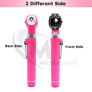 MuskalMed MuskLife Otoscope - Ear Scope with Light, Ear Infection Detector, Pocket Size, in 10+ Colors! Pink Style